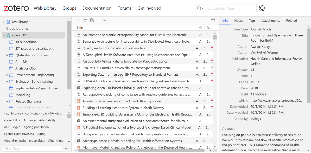 openEHR’s secret source? Zotero! – openehr.org